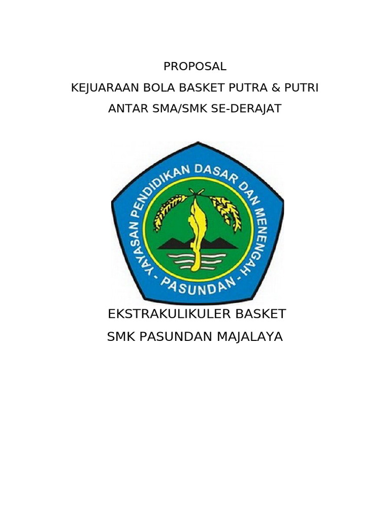 Proposal Kejuaraan Basket SMK Pasundan | PDF
