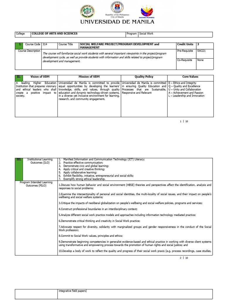 Social Welfare Project Development Course | PDF | Social Work | Learning