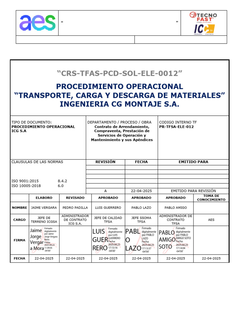 Crs Tfas PCD Sol Ele 0012 | PDF | Seguridad y salud ocupacional | Residuos