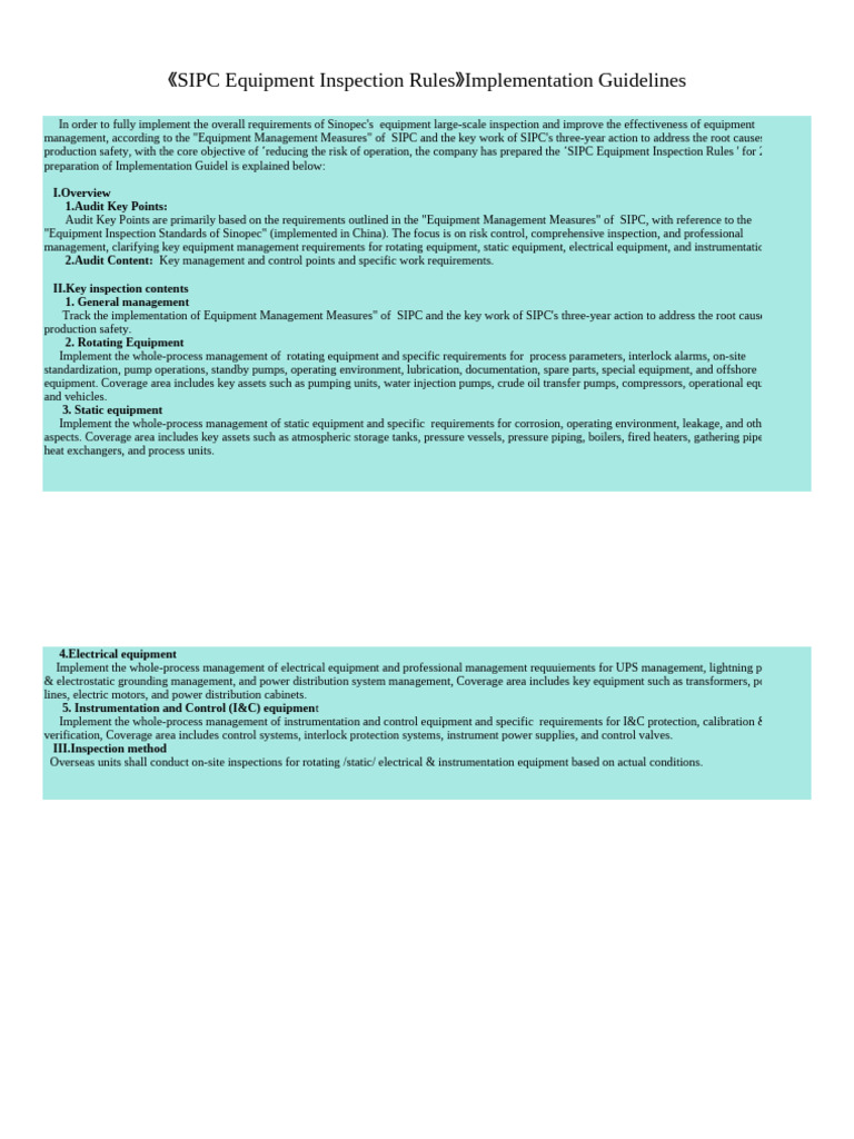 Attachment SIPCEquipment Inspection Rules | PDF | Corrosion | Pump