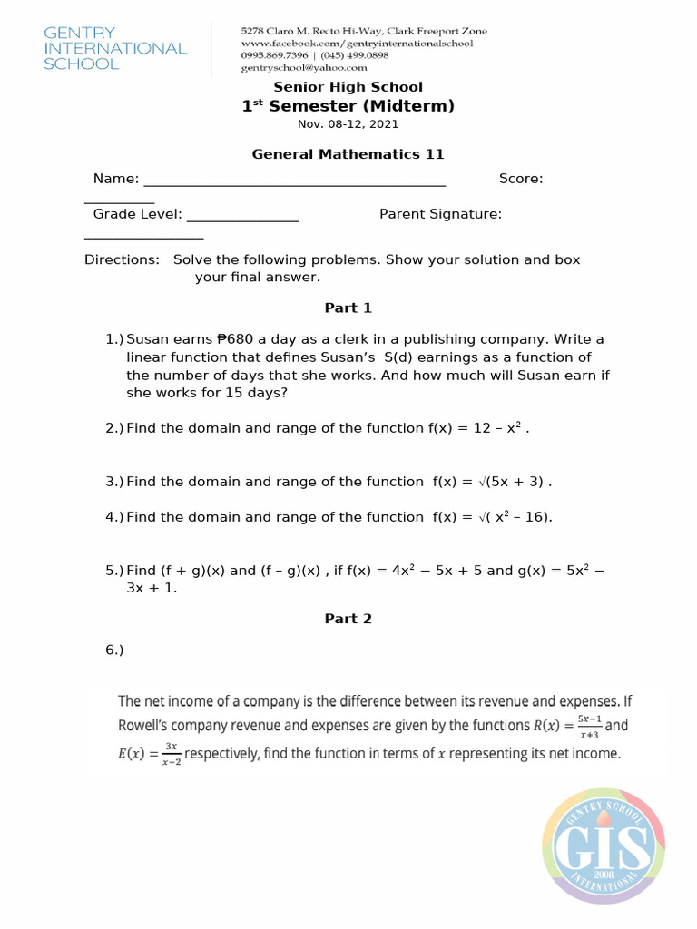 g11 Gm Midterm Copy | PDF