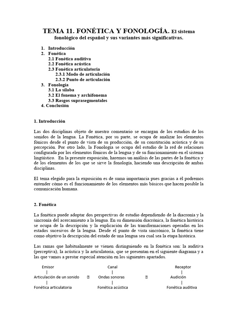 Fonética y Fonología del Español | PDF | Oído | Fonética