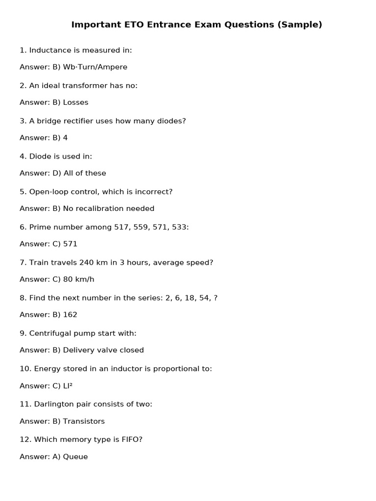 ETO_Important_Questions_Sample | PDF