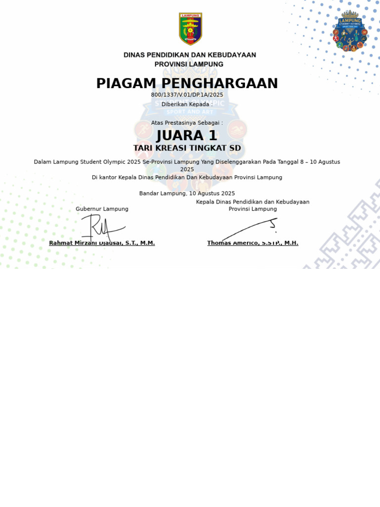 Piagam 1 | PDF