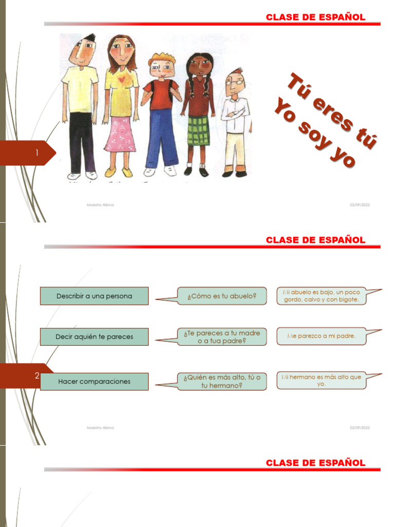 Clase Discripciones Físicas Verbo Ser Estar y Tener | PDF | Sicología ...