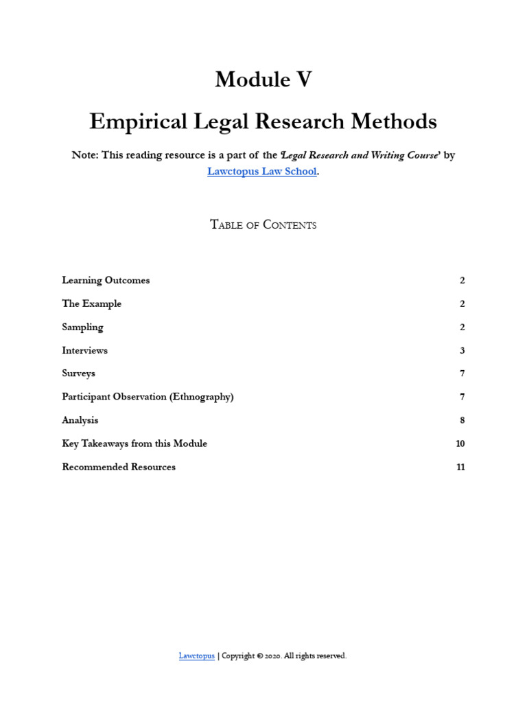 Empirical Legal Research Methods Guide | PDF | Qualitative Research ...