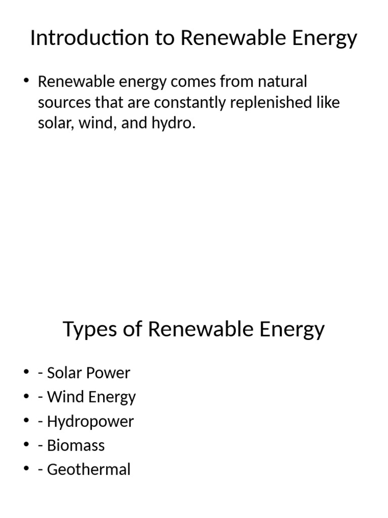 Renewable Energy Presentation | PDF