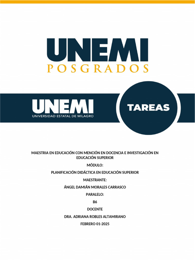 Formato de Tarea-Ed. SUPERIOR Final | PDF | Enseñando | Plan de estudios