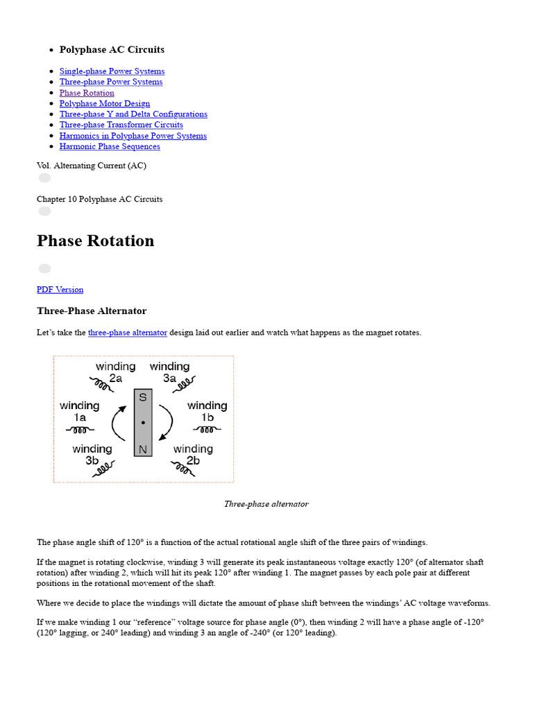 Understanding Phase Rotation in AC Circuits | PDF | Alternating Current ...