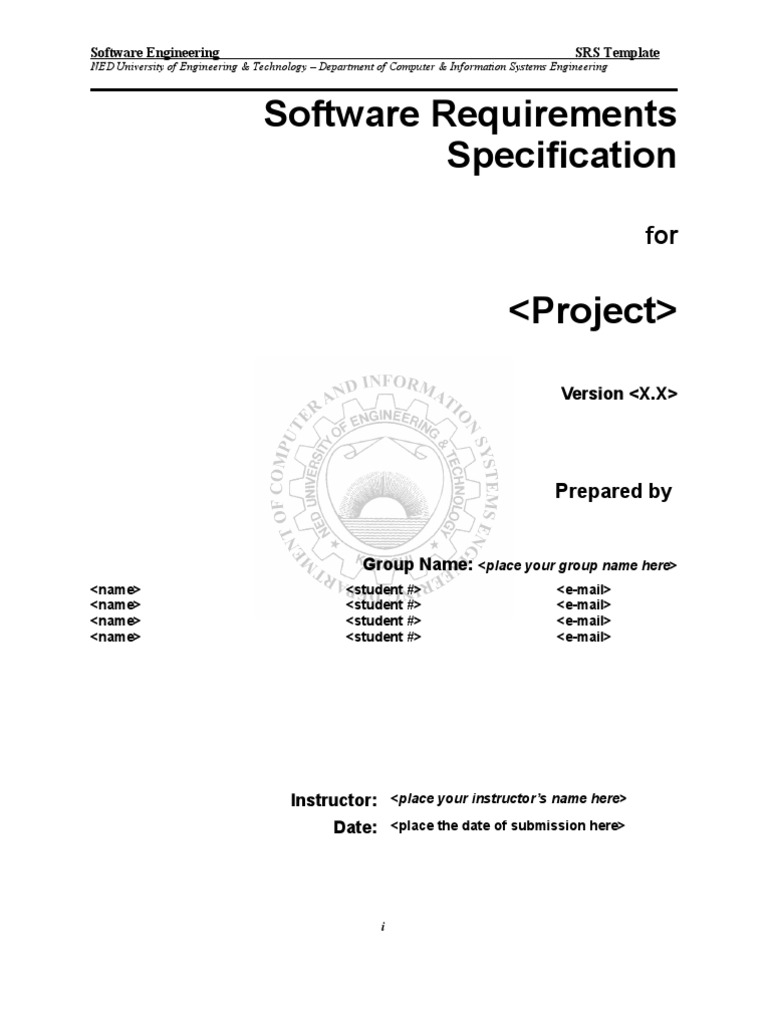 SRS Template | PDF | Graphical User Interfaces | Specification (Technical Standard)