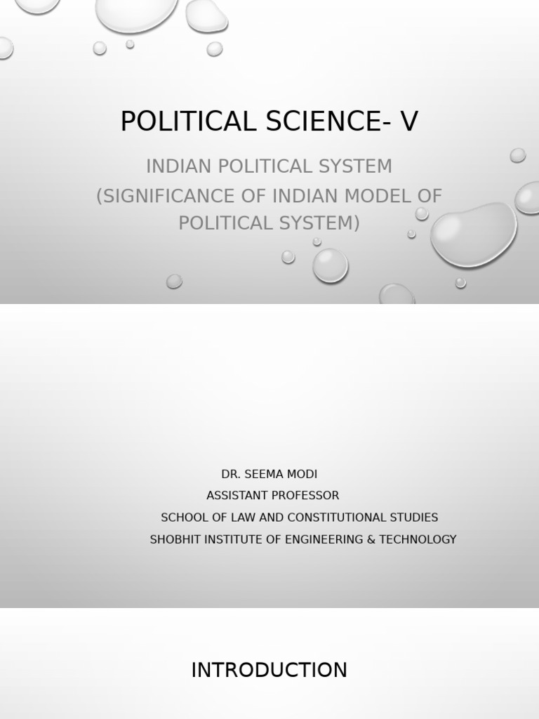 Significance of Indian Political System | PDF | Socialism | Jawaharlal ...