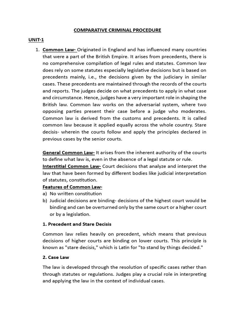 Comparative Criminal Procedure Notes Final | PDF | Prosecutor | Sharia