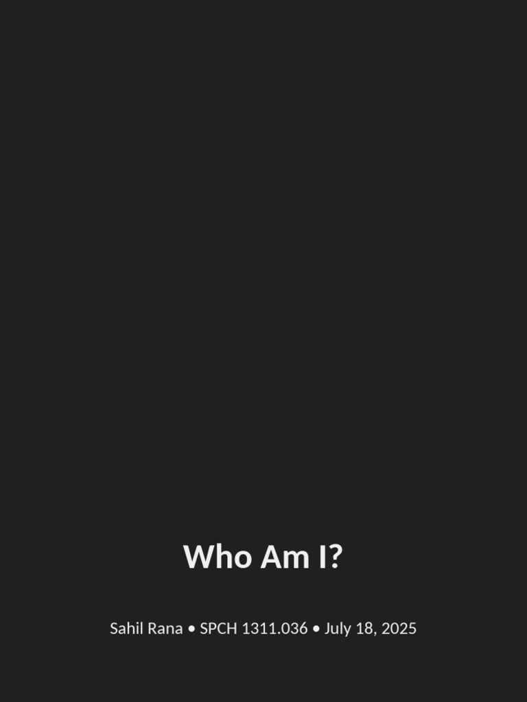 Who Am I Sahil Rana Presentation | PDF