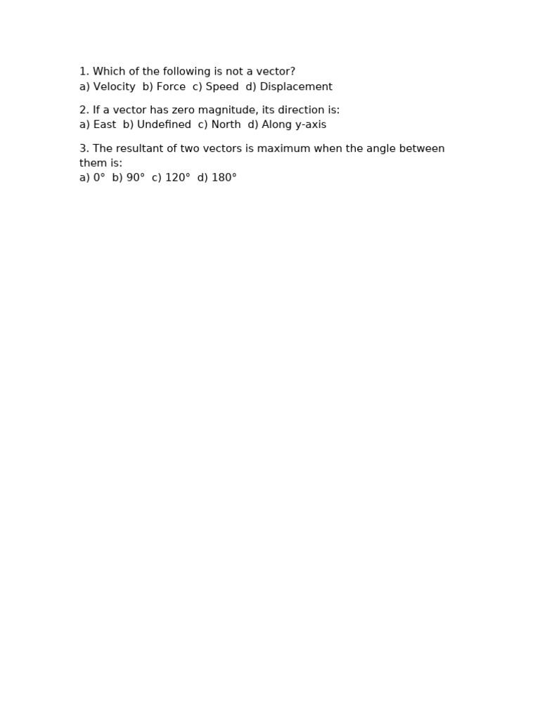 Vector Physics Questions | PDF