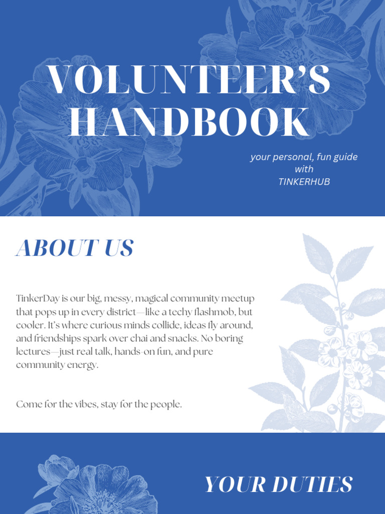 Volunteer's Handbook Tinkerhub | PDF