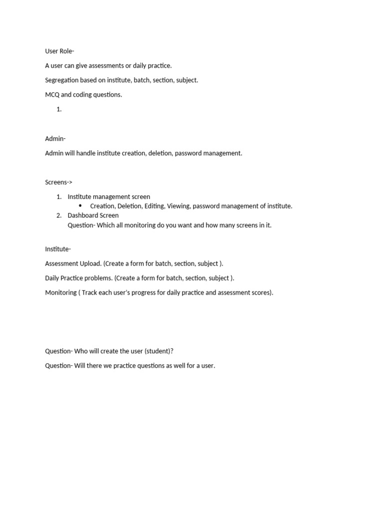 User Role and Admin Management in Assessments | PDF