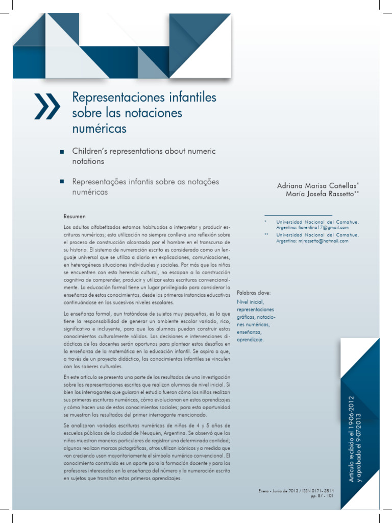 Representaciones infantiles sobre las notaciones numéricas | PDF ...