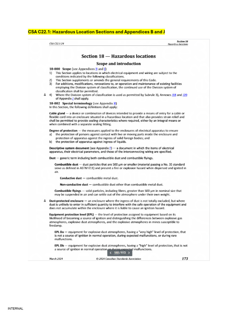 CSA C22.1-2024 - Hazardous Location Sections | PDF