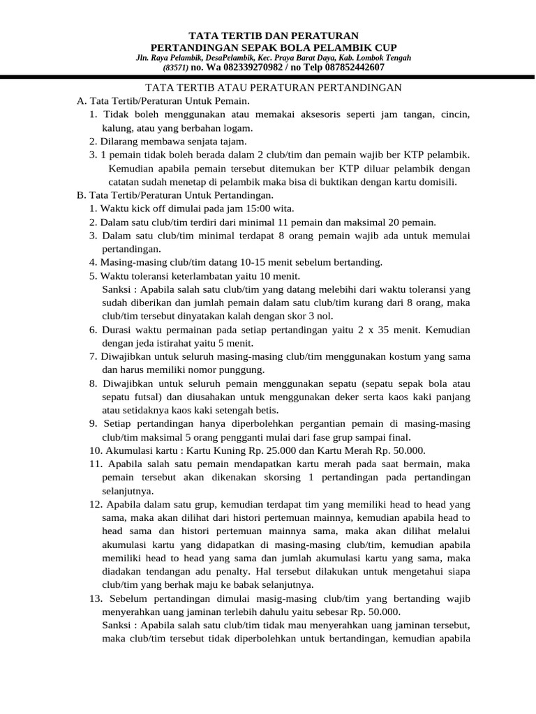 Tartib Dan Peraturan Terbaru | PDF