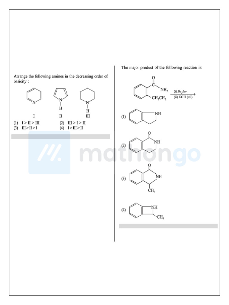 CQB Chemistry Jee Main 2019 Amines | PDF