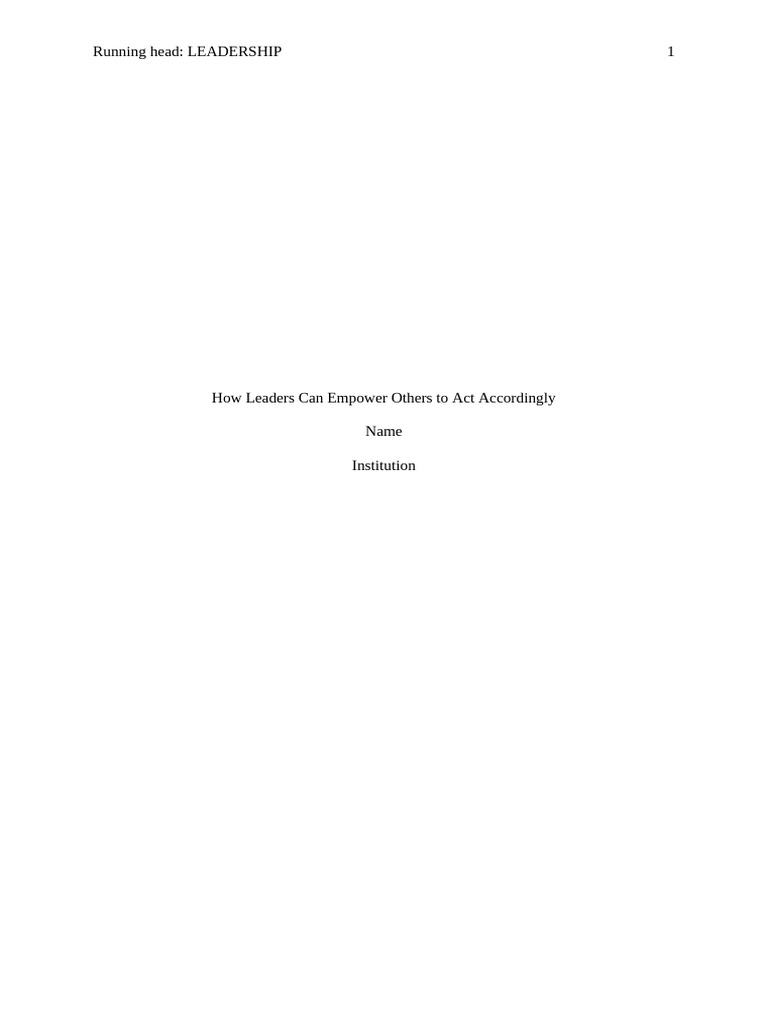 APA 6TH Ed Sample Paper | PDF | Leadership | Psychology