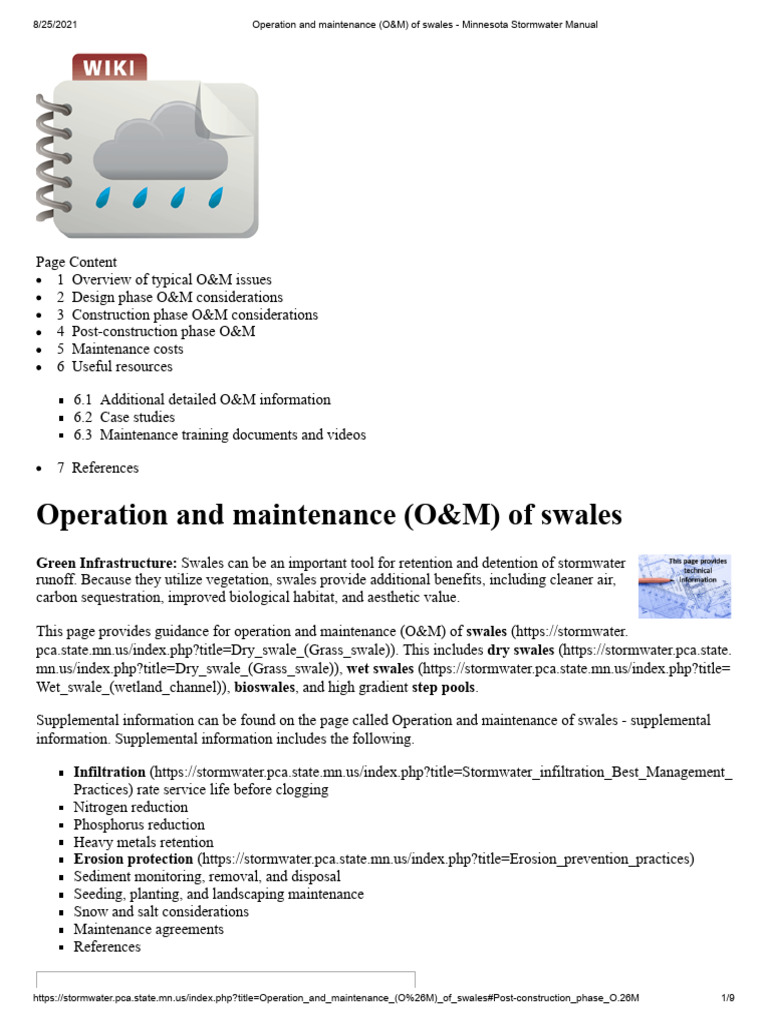 Swale Operation & Maintenance Guide | PDF | Stormwater | Earth Sciences
