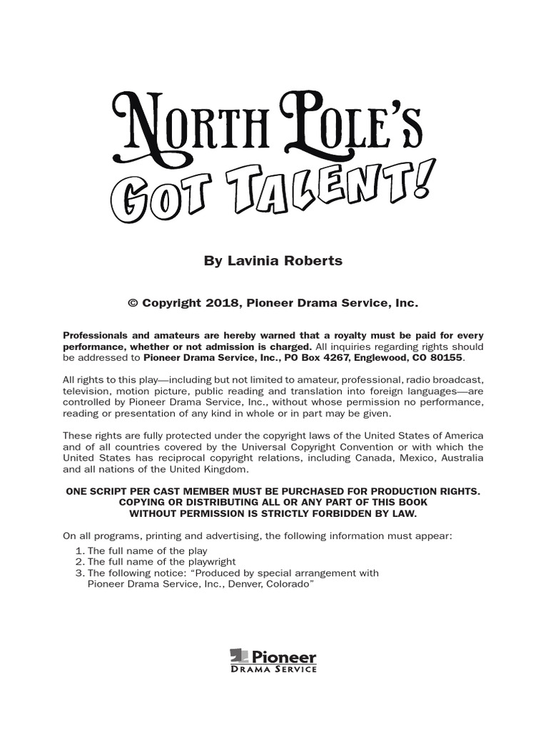 North Pole's Got Talent Script | PDF | Santa Claus's Reindeer | Santa Claus