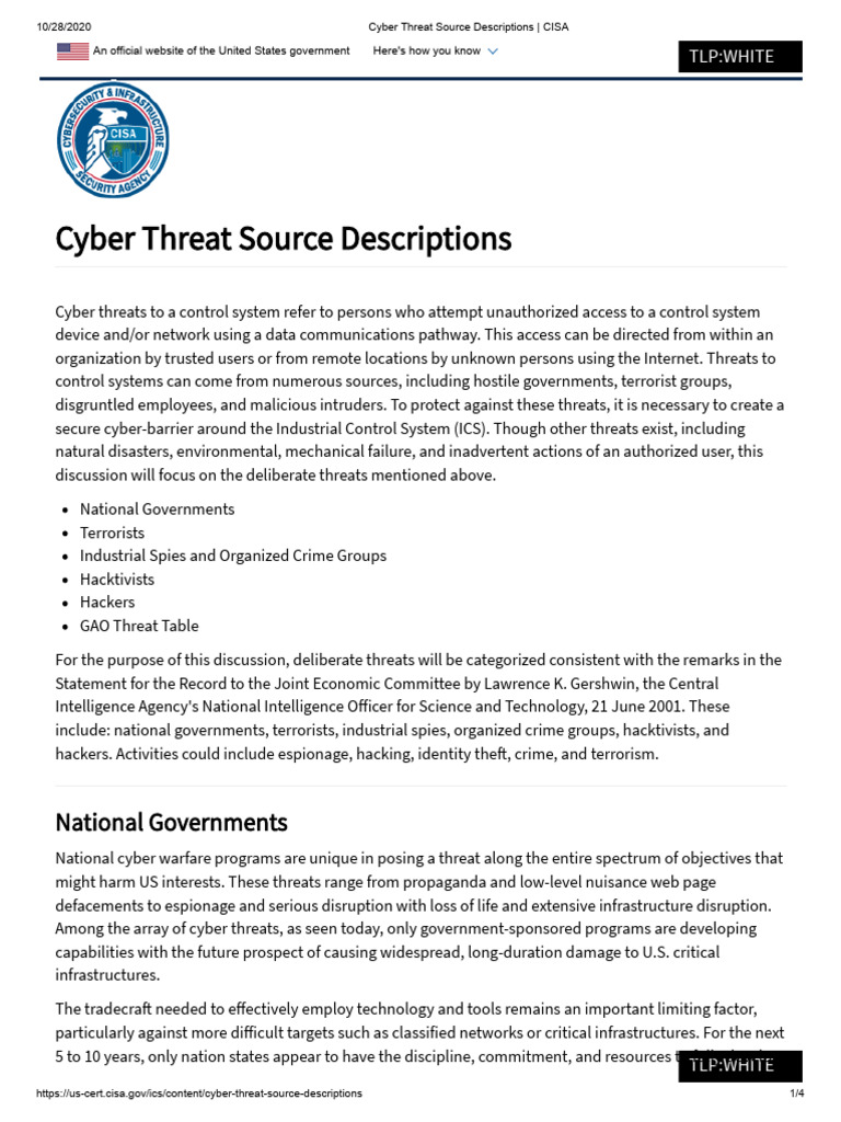 Cyber Threat Sources Overview | PDF | Security Hacker | Malware