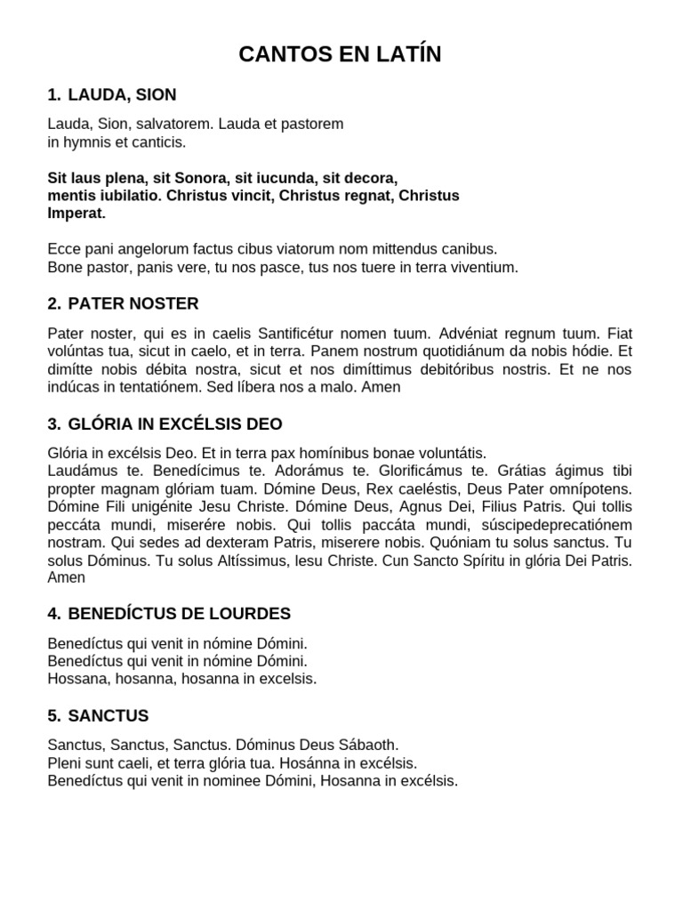 Cantos en Latín | PDF