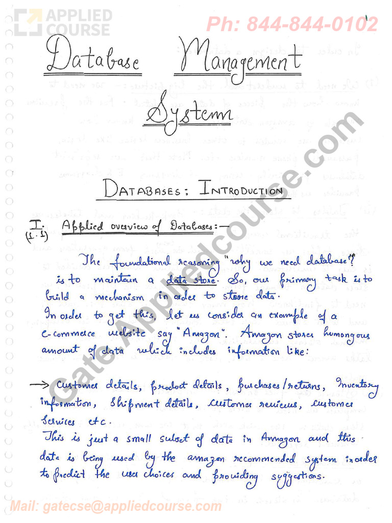 DBMS Gate Notes | PDF | Databases | Information Technology Management