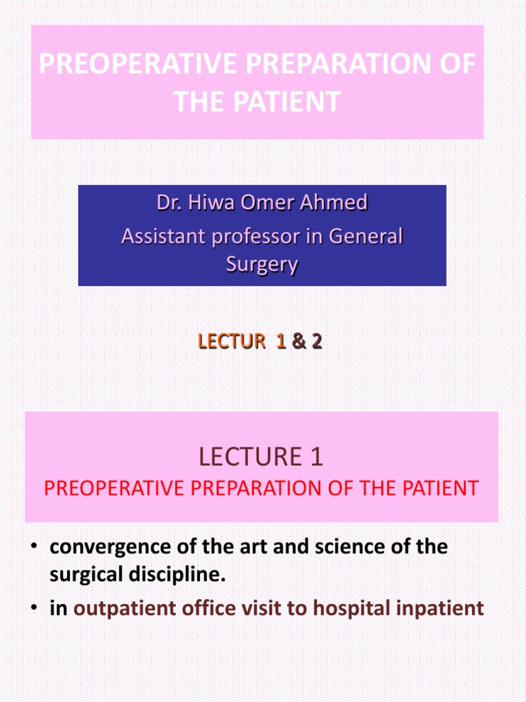 Preoperative Evaluation | PDF | Informed Consent | Bleeding