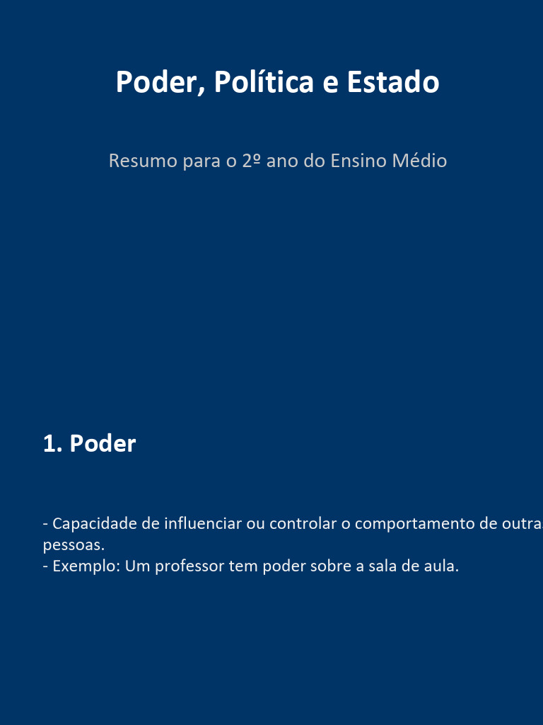 Poder, Política e Estado: Conceitos Essenciais | PDF