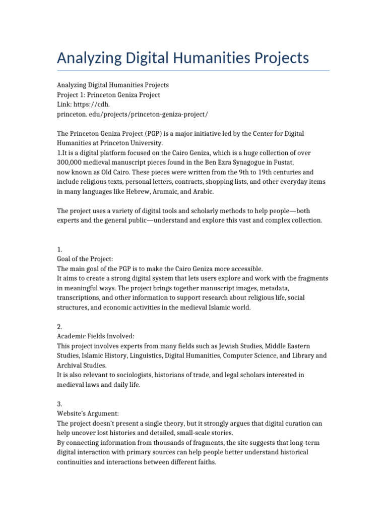 Digital Humanities Project Analysis | PDF | Artificial Intelligence ...