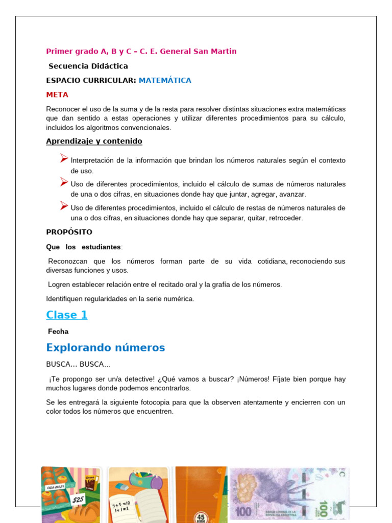 Actividades Matemáticas Primer Grado | PDF