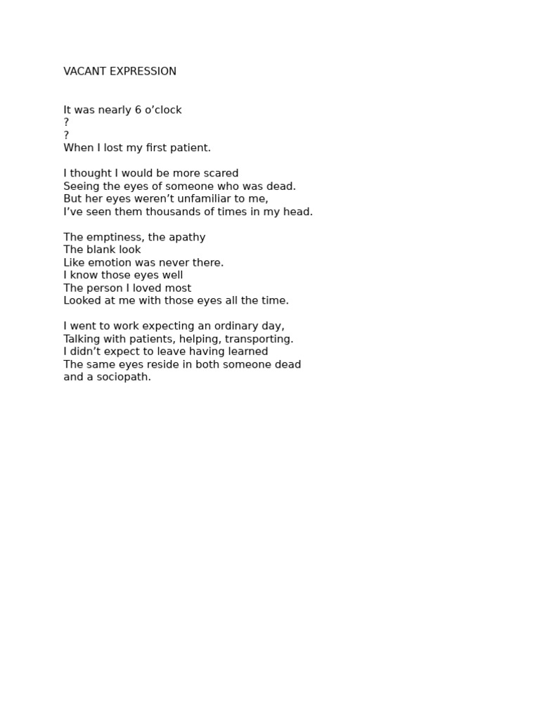 Vacant Expression | PDF