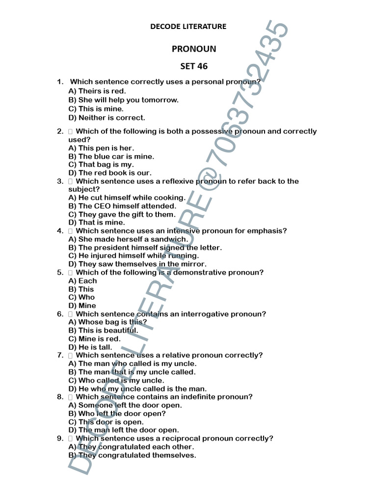 Pronoun 46 | PDF | Pronoun | Semantic Units