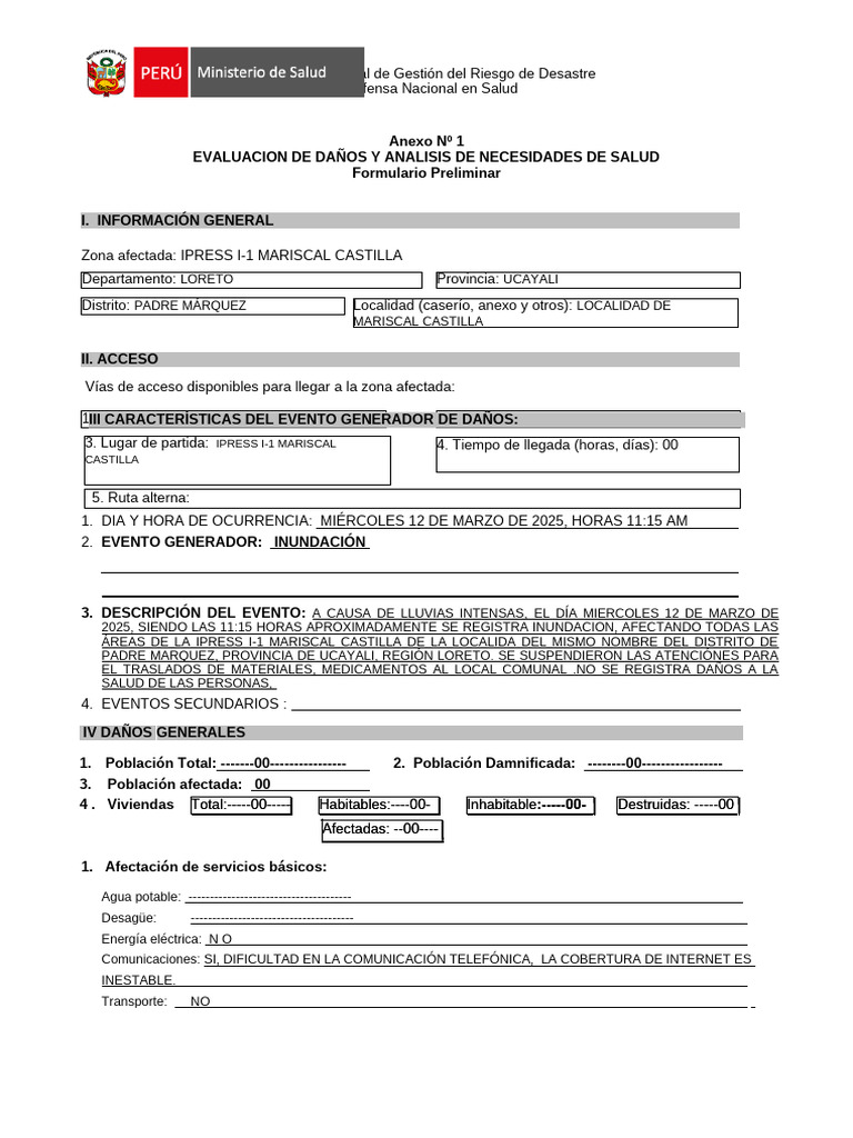 EDAN MARISCAL CASTILLA | PDF | Inundar