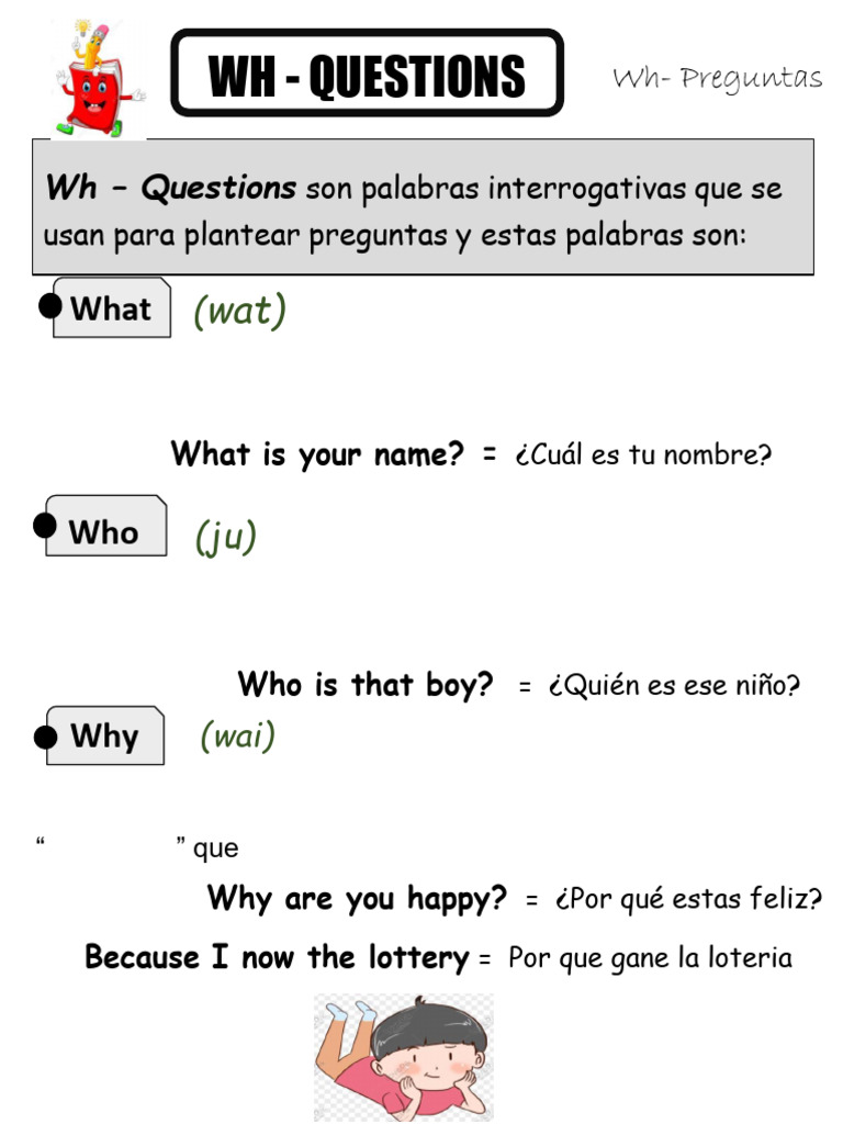 Preguntas Wh en inglés: Guía completa | PDF