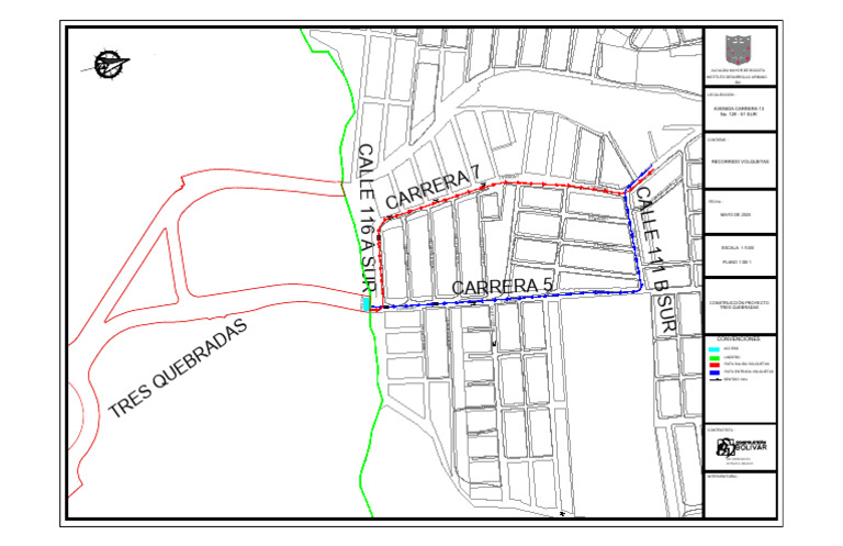 Plano Ruta Volquetas Tres Quebradas Usme Bolivar Mayo 2025 | PDF
