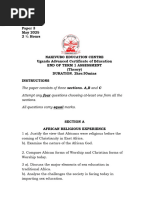 Form 2 Re Paper 2 | PDF | Faith