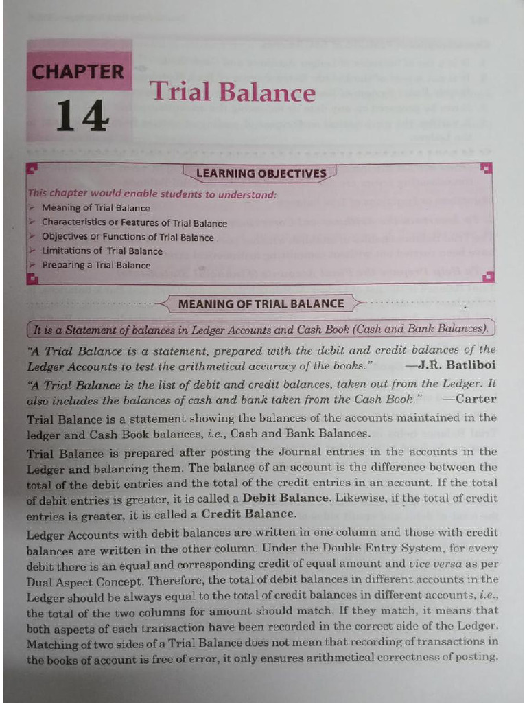 Class 11 Trial Balance | PDF