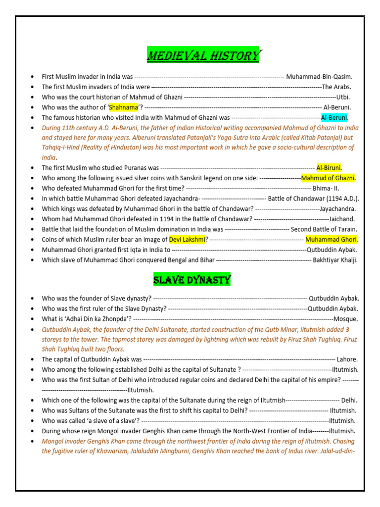 Medieval History Done | PDF