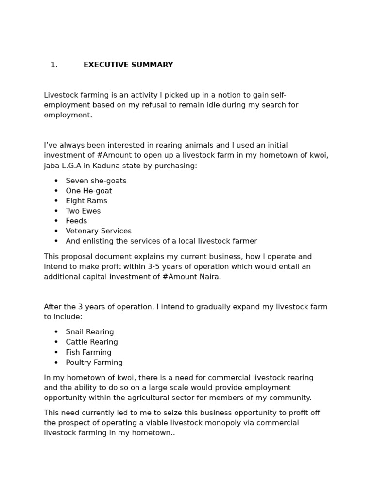 Livestock Farming Business Proposal | PDF | Livestock | Sheep