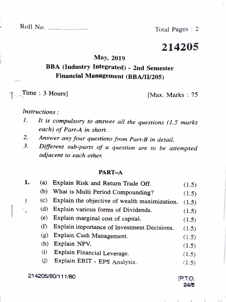 Bba Industry Integrated (Bba-2-205) | PDF | Present Value | Cost Of Capital