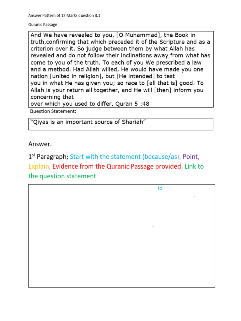 Qiyas 12 Marks Question | PDF | Sharia | Quran