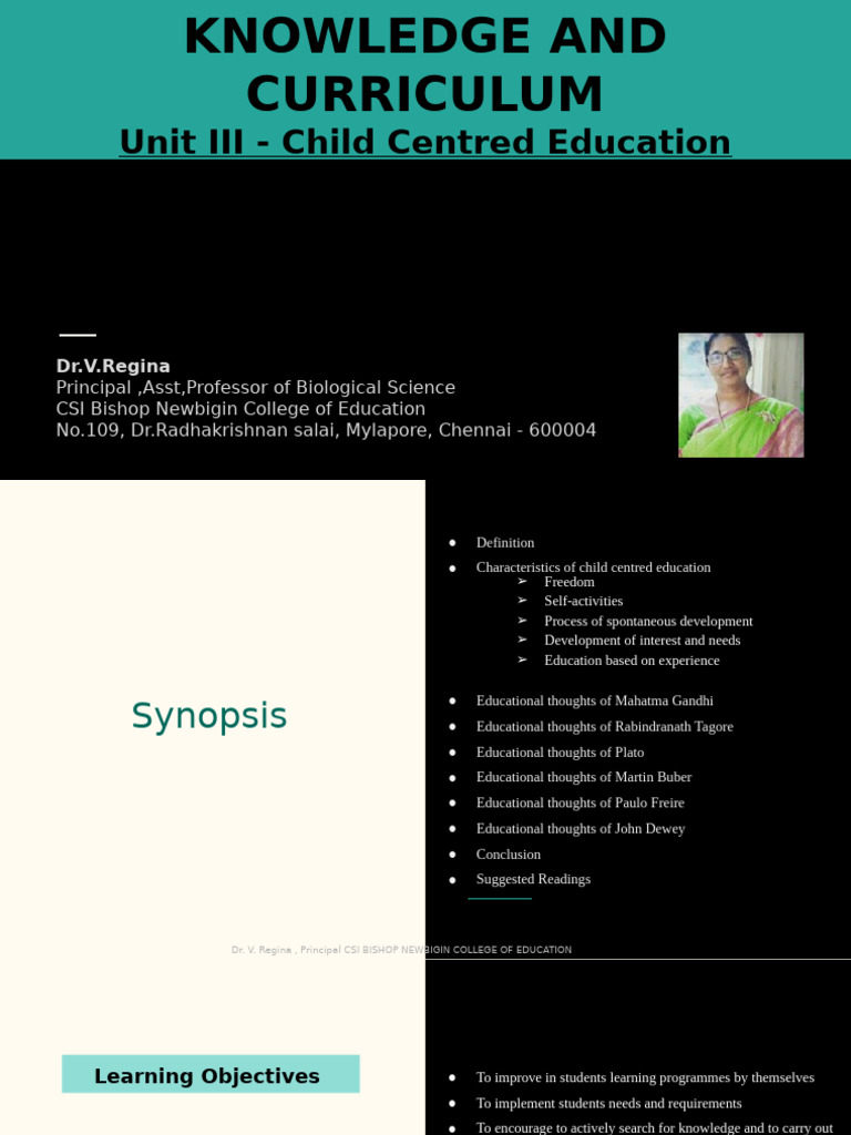 3 - Knowledge - and - Curriculum - Unit III - Child Centred Education | PDF | Pedagogy ...
