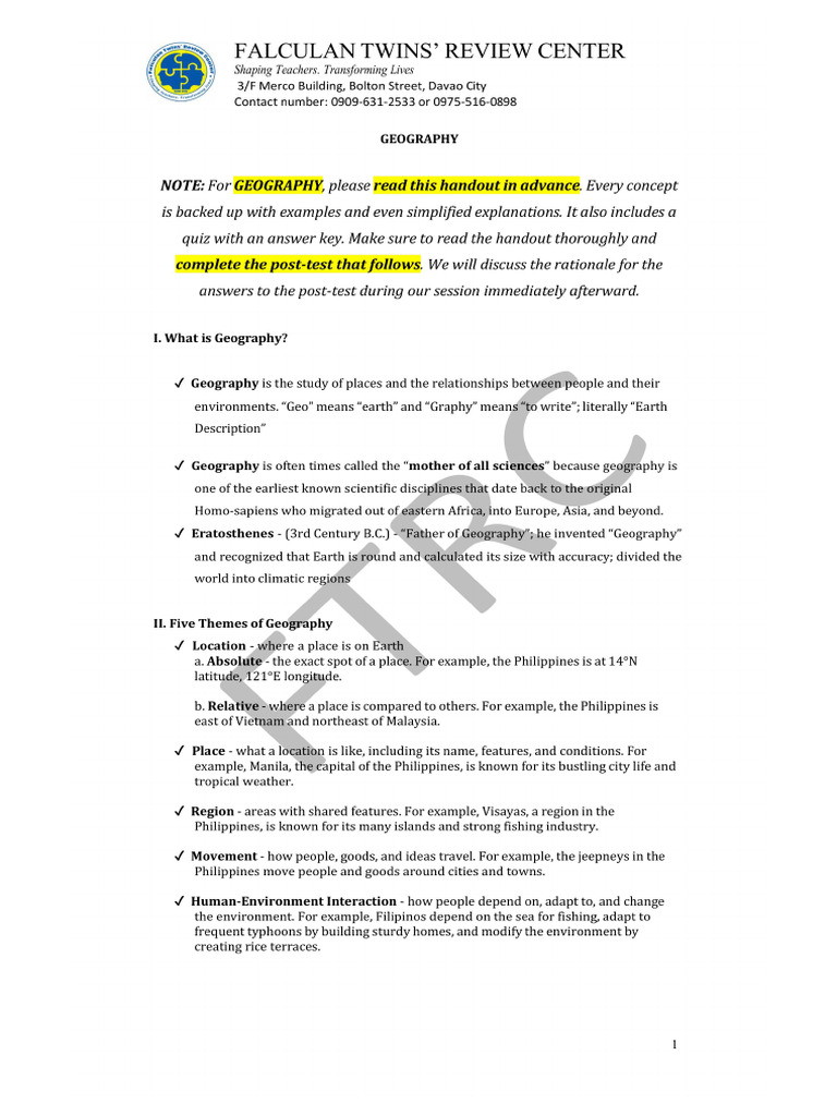FTRC - Geography | PDF