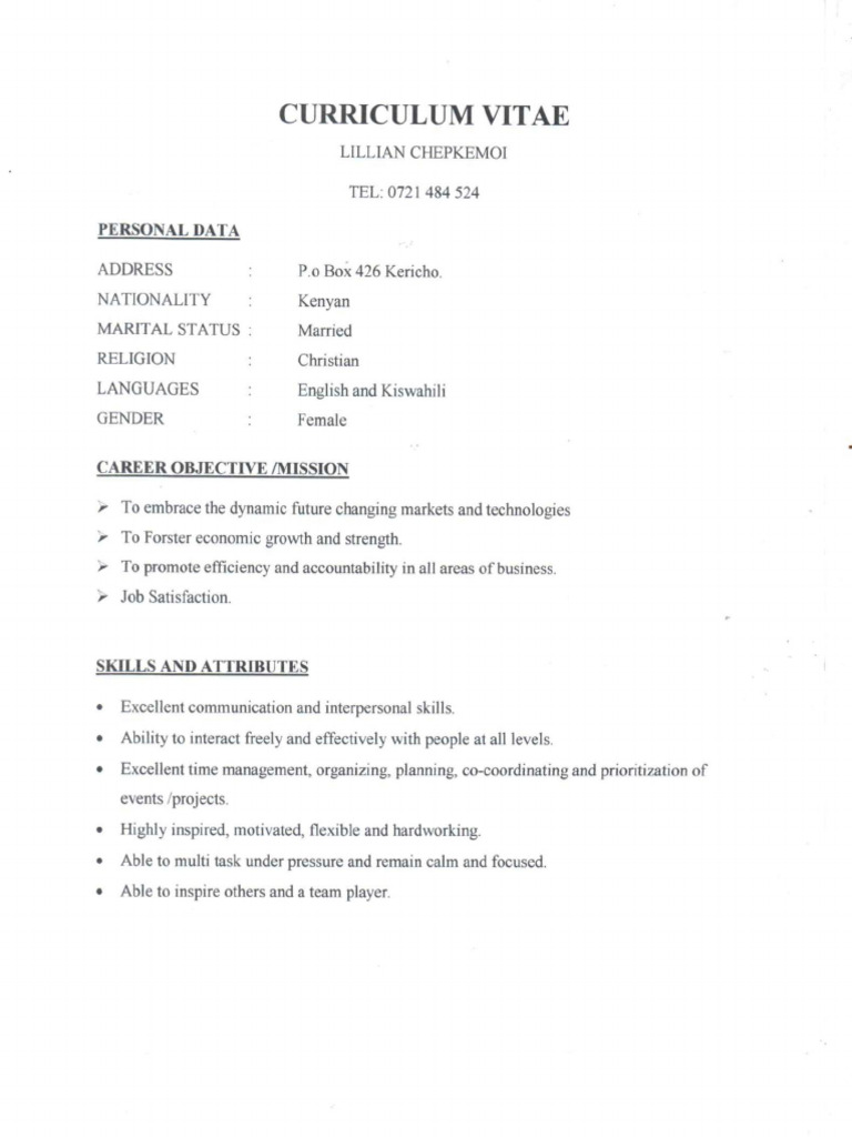 Lilian, CV&Testimonials | PDF