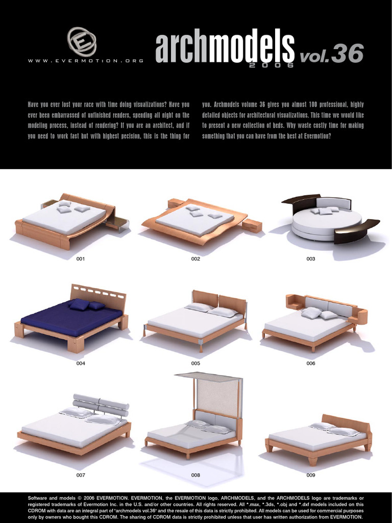 Archmodels Vol. 36: Bed Models Collection | PDF