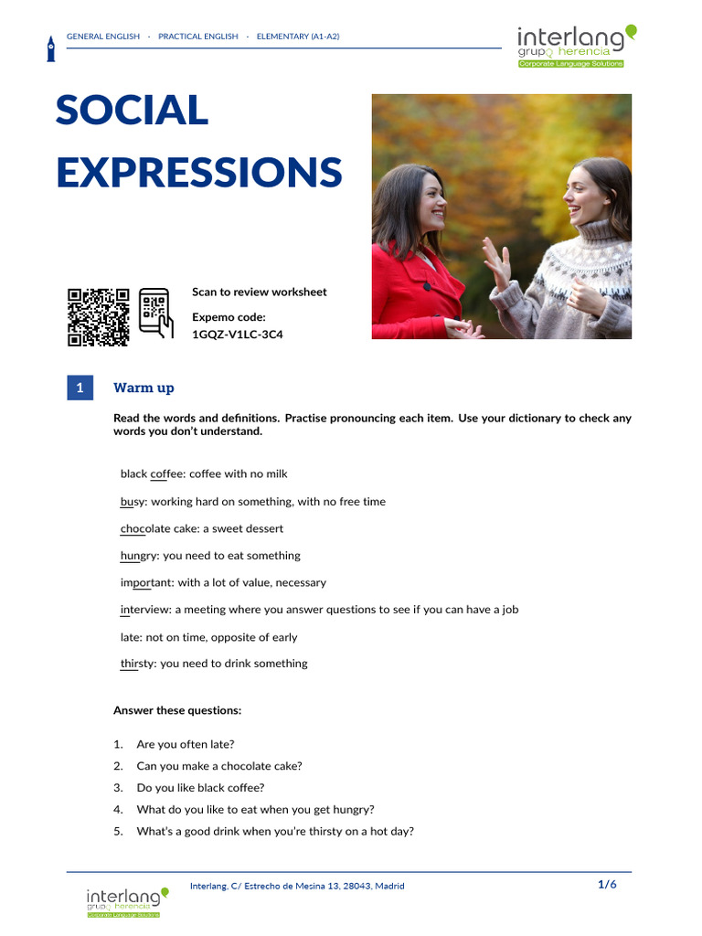 Social Expressions for Beginners | PDF | Human Communication | Linguistics